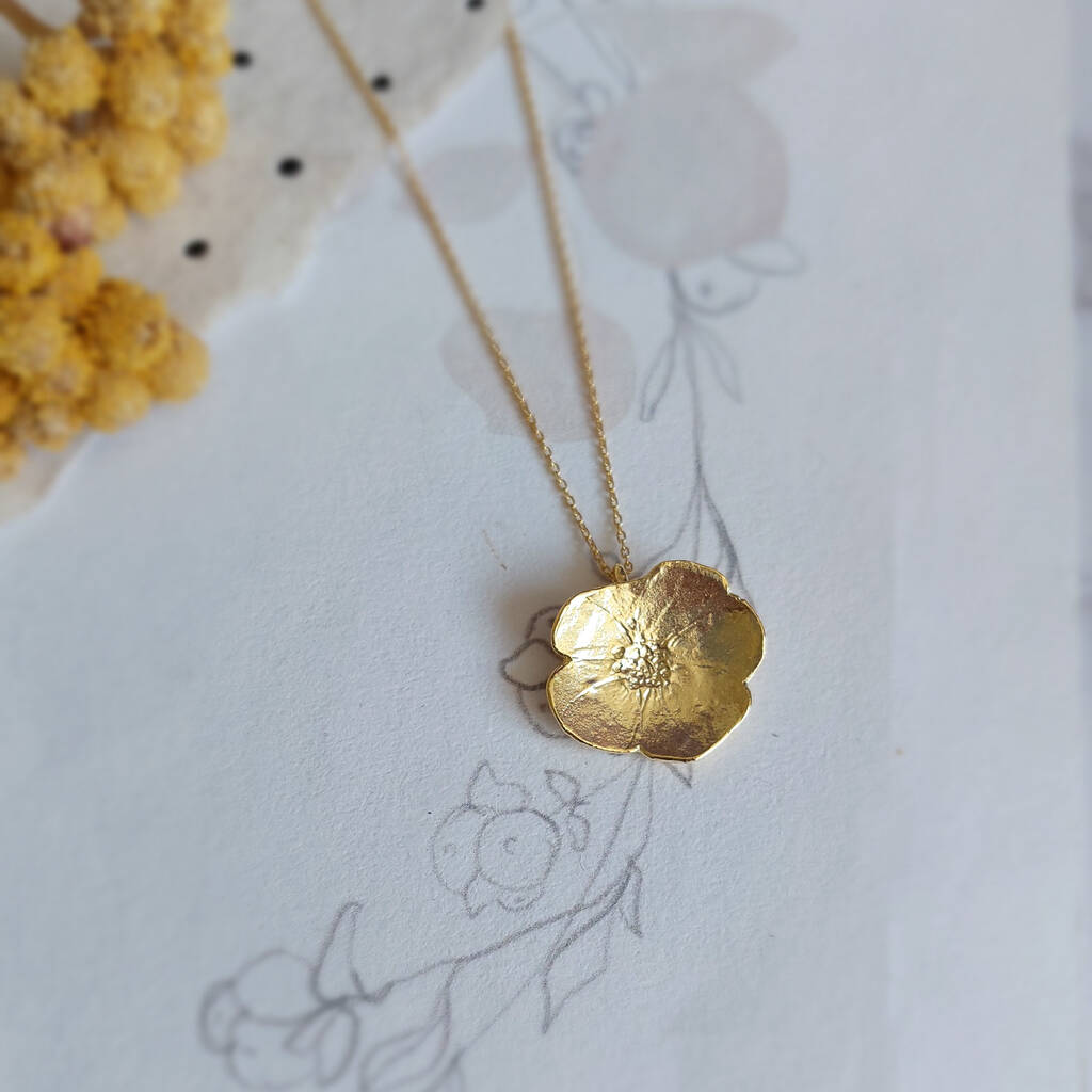 Medium Rose Necklace Sterling Silver By Louisa Russell ...