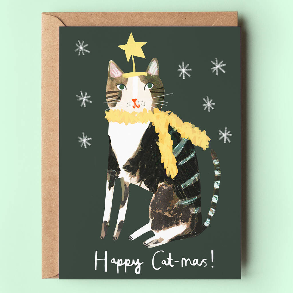 Happy Catmas Card Christmas Card By Darcie Olley