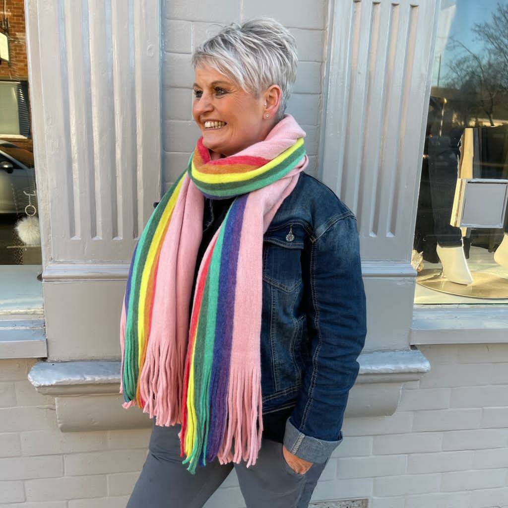 Rainbow Soft Snuggly Scarf By Lovethelinks | notonthehighstreet.com