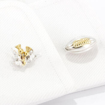Scottish Rugby Cufflinks In Silver And 18k Gold Vermeil By Simon Kemp ...