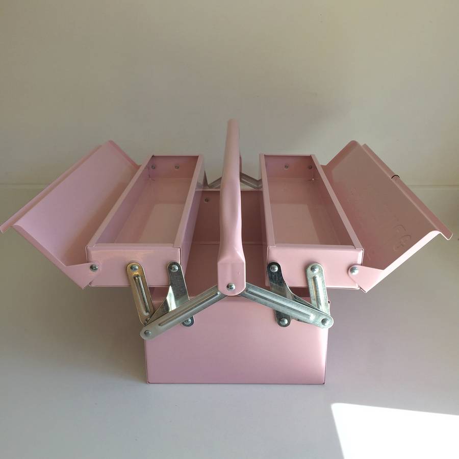 metal vintage style folding tool box pink by old with new ...
