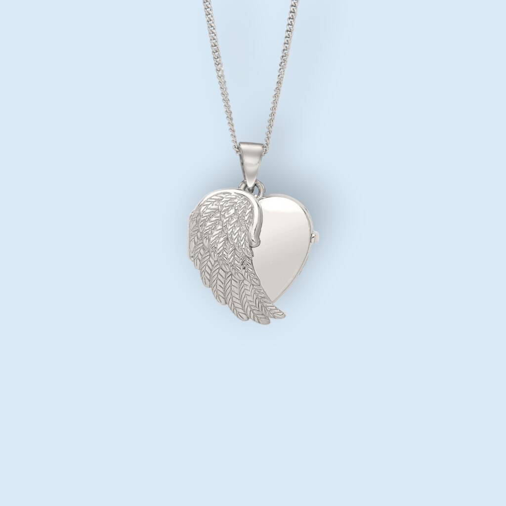 Personalised Guardian Angel Locket In Sterling Silver By Songs of Ink ...
