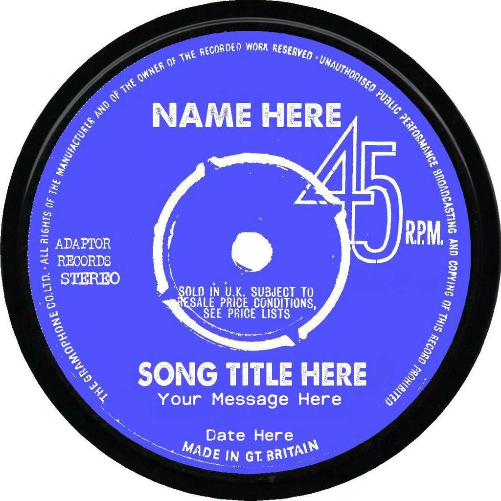 Framed Vinyl Record Personalised Label By Vinyl Village 