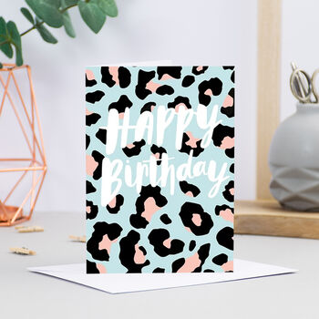 'happy Birthday' Leopard Print Greetings Card By Sadler Jones ...