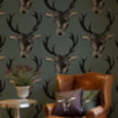 Large Stag Head Wallpaper By Graduate Collection | notonthehighstreet.com
