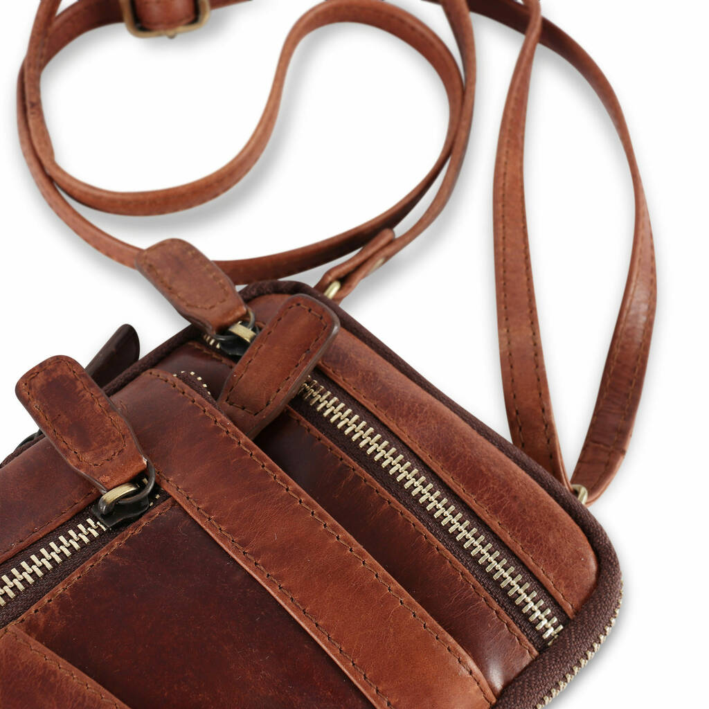 Leather Crossbody Phone Bag By The Leather Store | notonthehighstreet.com