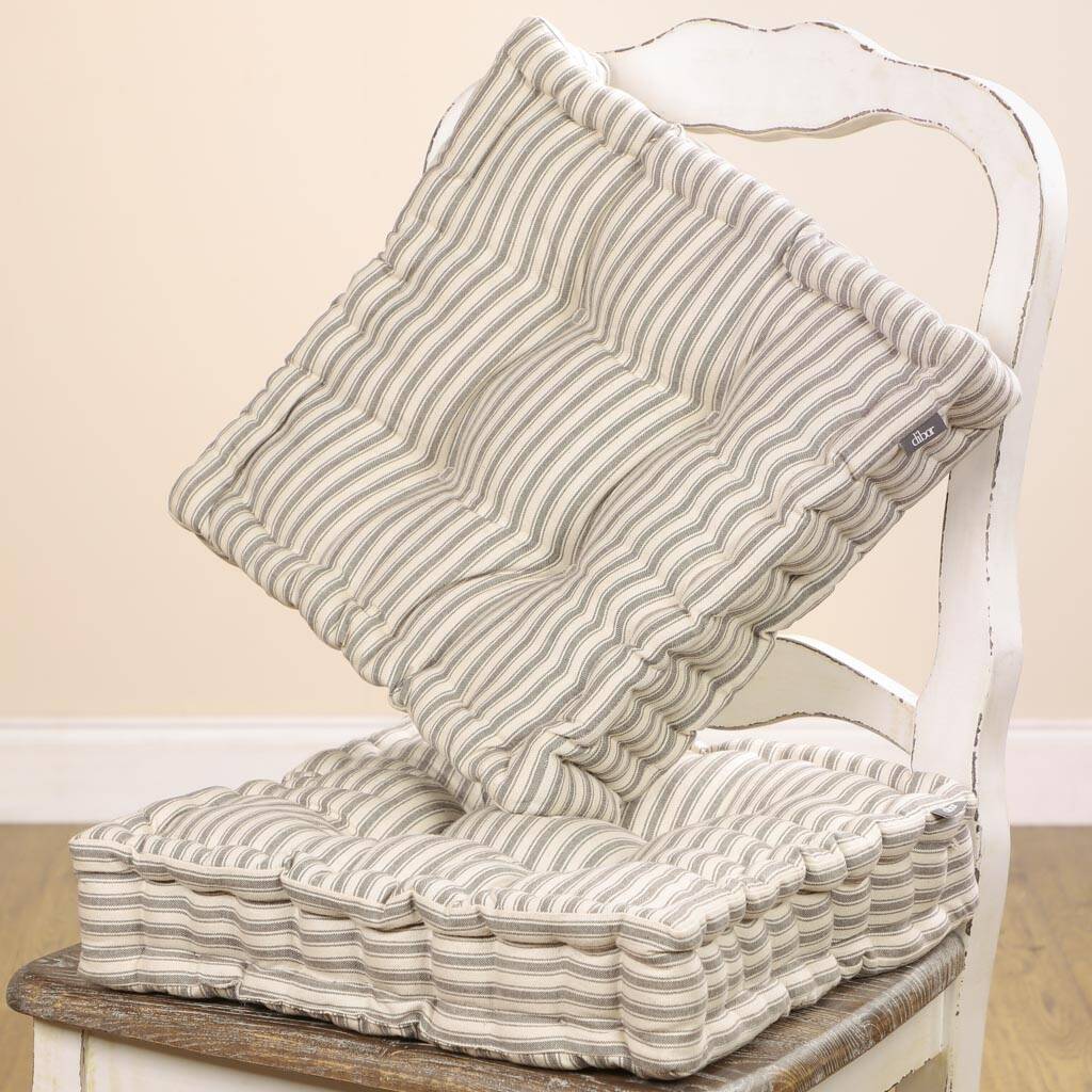 Vintage Striped Dining Chair Box Cushions By Dibor | notonthehighstreet.com