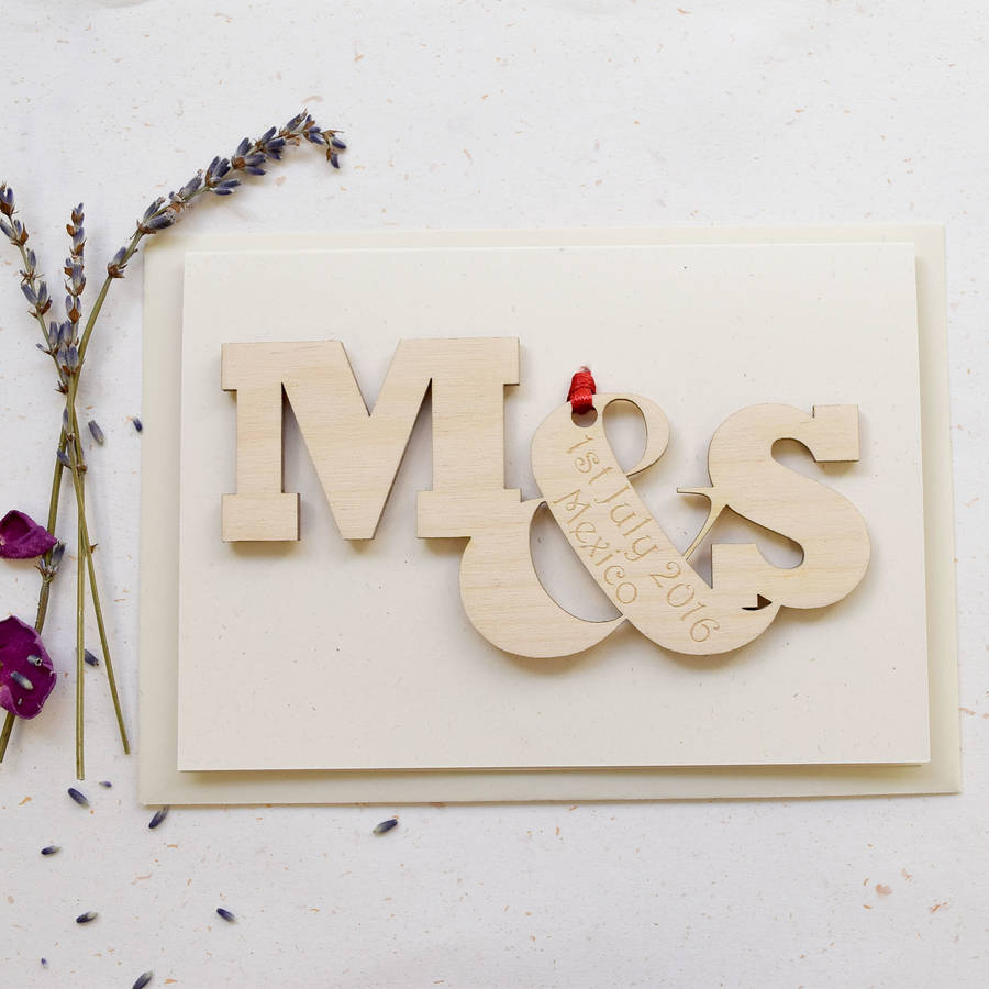 personalised entwined letters wedding/engagement card by hickory ...