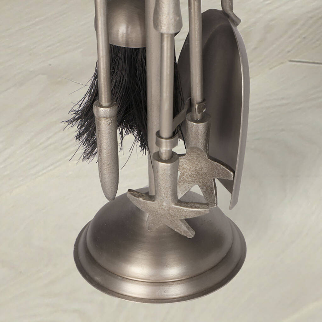 Antique Pewter Fireplace Companion Set By Dibor | notonthehighstreet.com