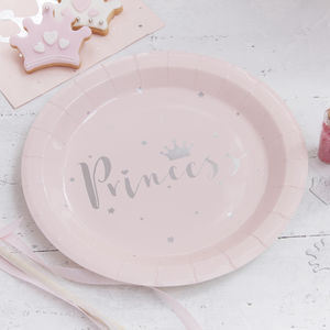 Pink And Silver Foiled Princess Party Paper Plate By Ginger Ray