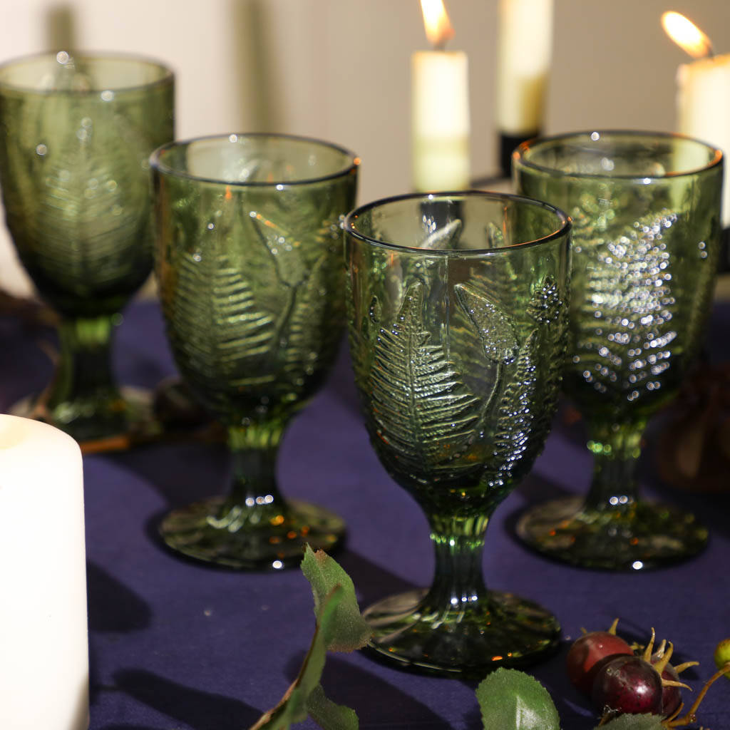 Botanical Fern Green Glassware Collection By Dibor | notonthehighstreet.com