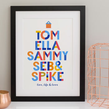 personalised family names colourful print by a is for alphabet ...