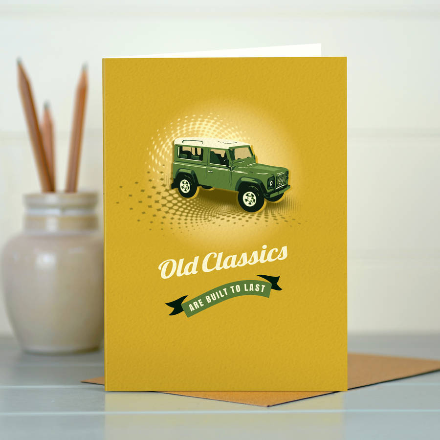 land rover birthday card by the typecast gallery | notonthehighstreet.com