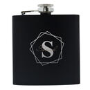 Personalised Geometric Initial Black Hip Flask By Blackdown Lifestyle ...