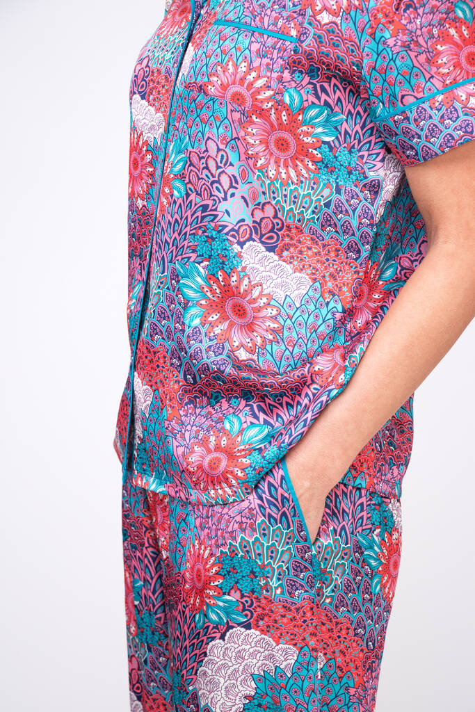 Indian Peacock Print Pyjama Set By inara | notonthehighstreet.com