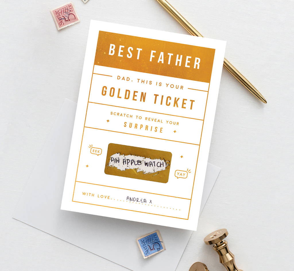 dad's golden ticket card by rodo creative | notonthehighstreet.com