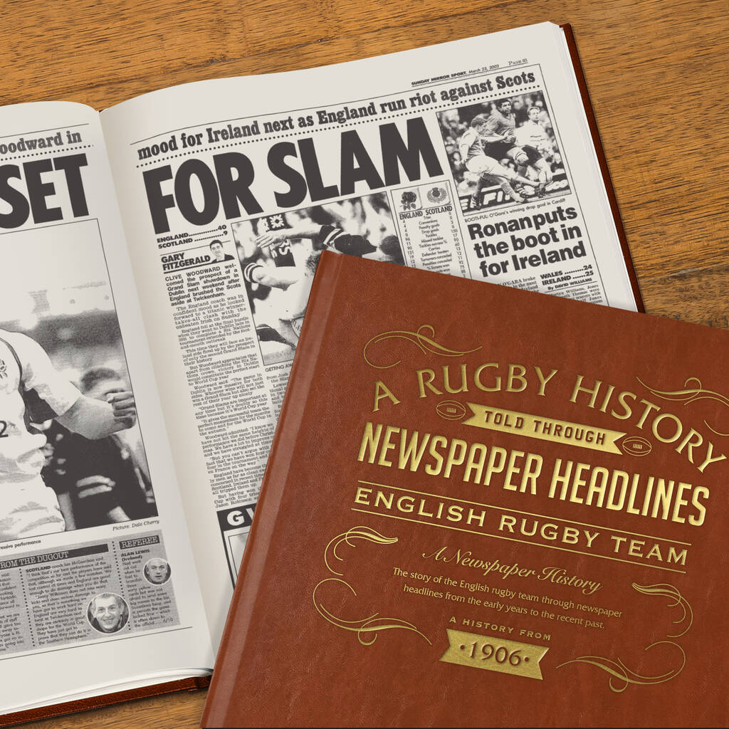 English Rugby Team Personalised Gift Newspaper Book By Historic ...