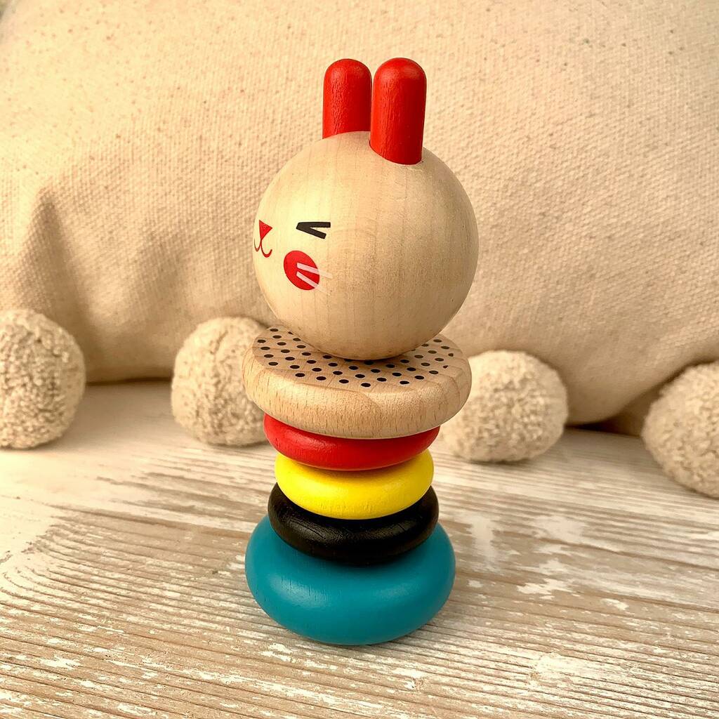 Wooden Bunny Rabbit Rattle By Nest | notonthehighstreet.com