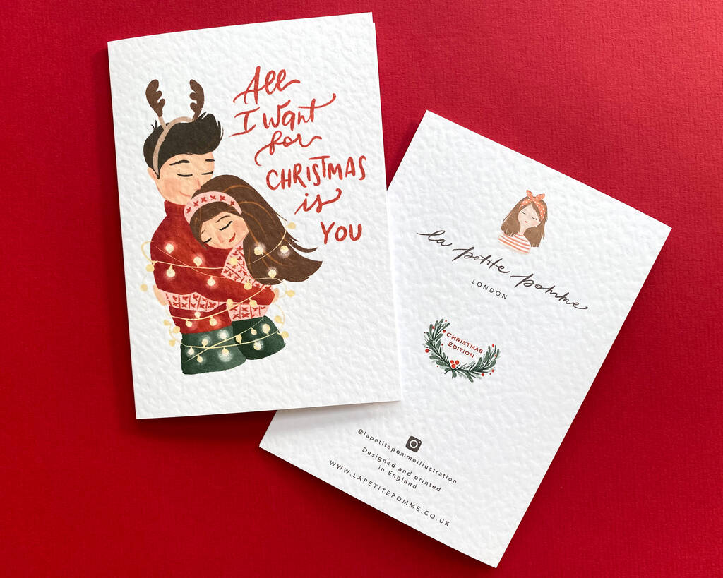 Christmas Card For Boyfriend Girlfriend Husband Wife By La Petite Pomme