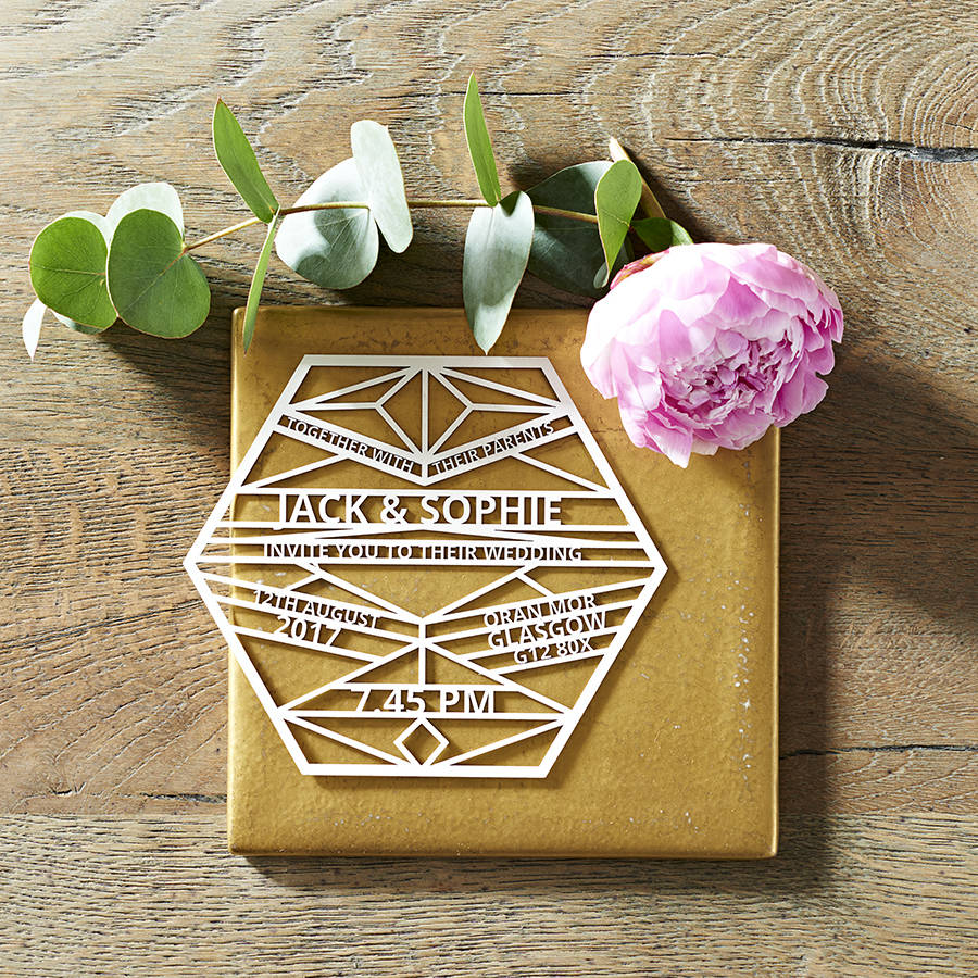 Bespoke Custom Laser Cut Wedding Invitations By Laura M Designs 