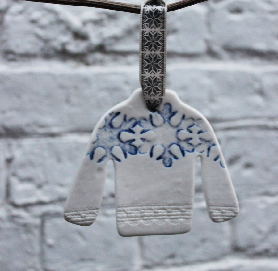 Porcelain Christmas Jumper Decoration By Amanda Mercer ...