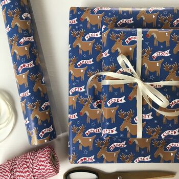 Rudolph And Reindeer Christmas Wrapping Paper By Half Pint Home ...