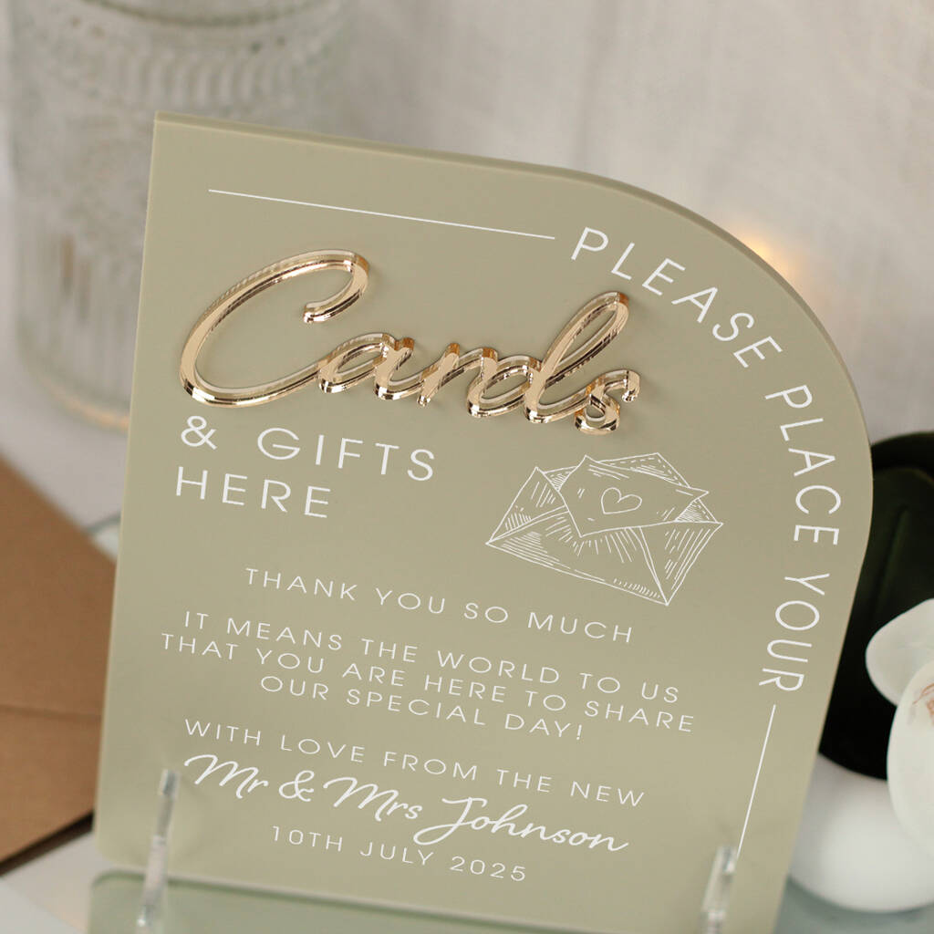 Modern Arch Wedding Card Post Box By Love Lumi Ltd