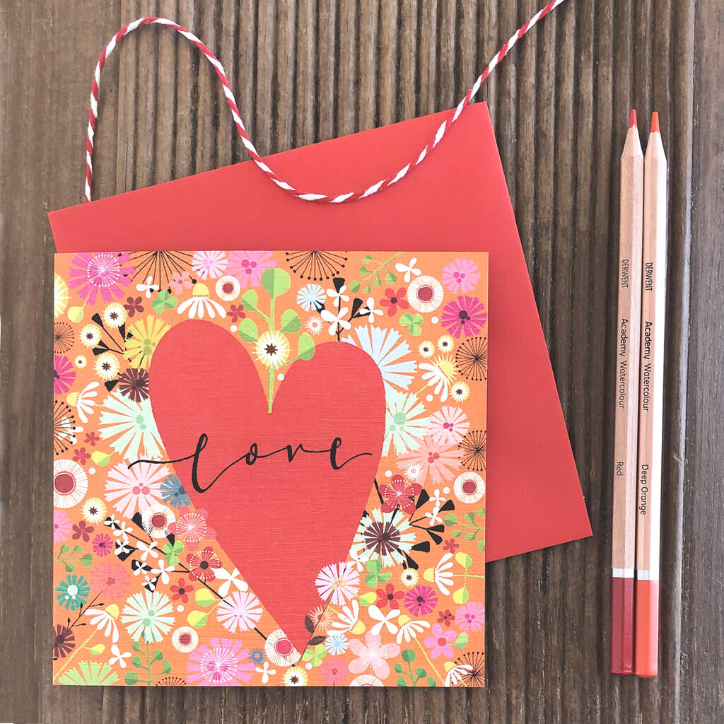 Love Heart Greetings Card By Kali Stileman Publishing