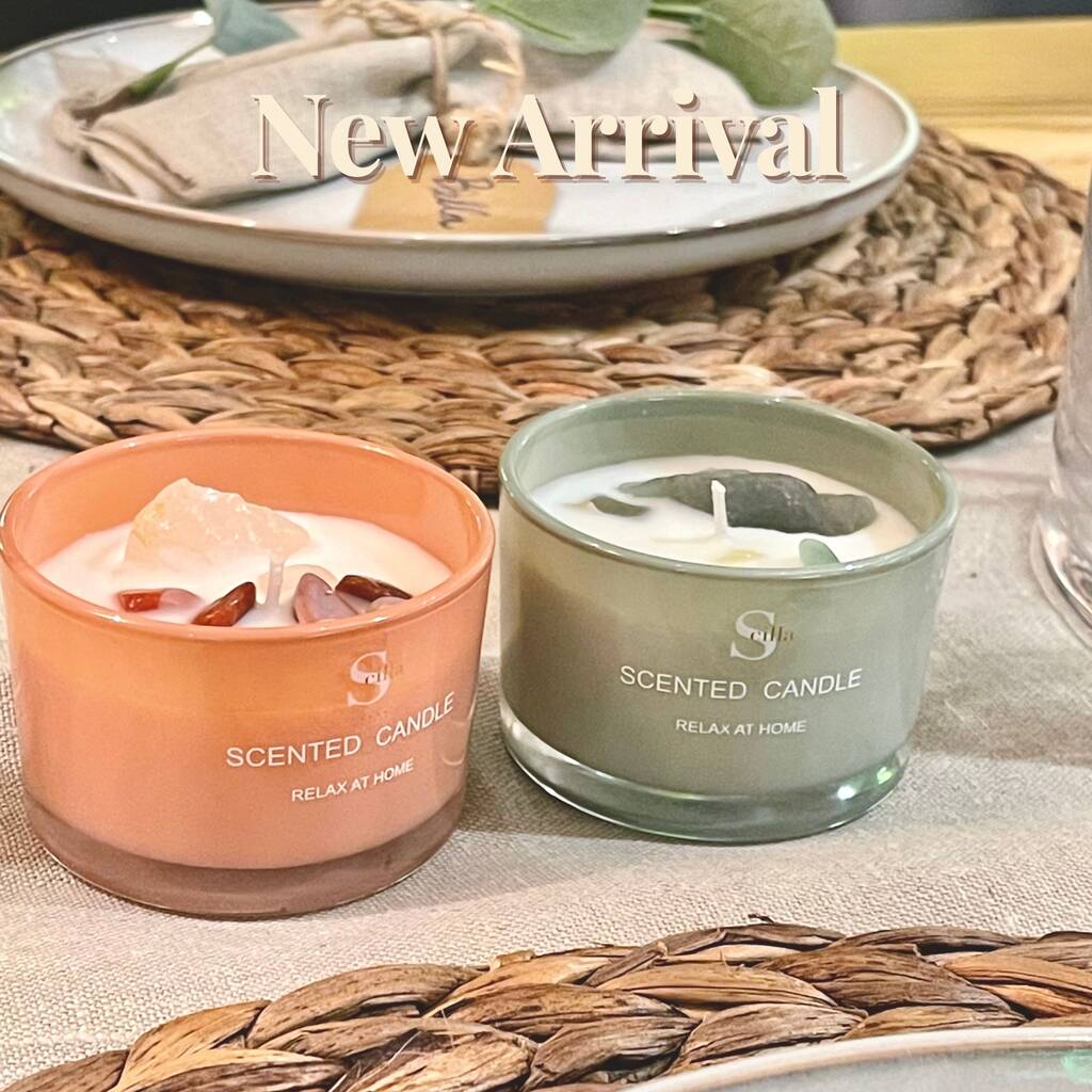Set Of Two Glowing Crystal Healing Scented Candles By Scilla Rose ...