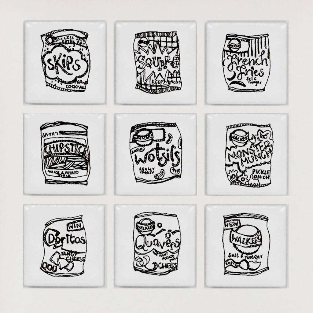Crisp Packets Illustrated Wall Art Small By Martha Mitchell Design ...