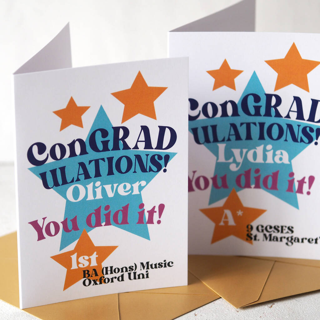 Graduation Card Personalised 'Congradulations' By So Close