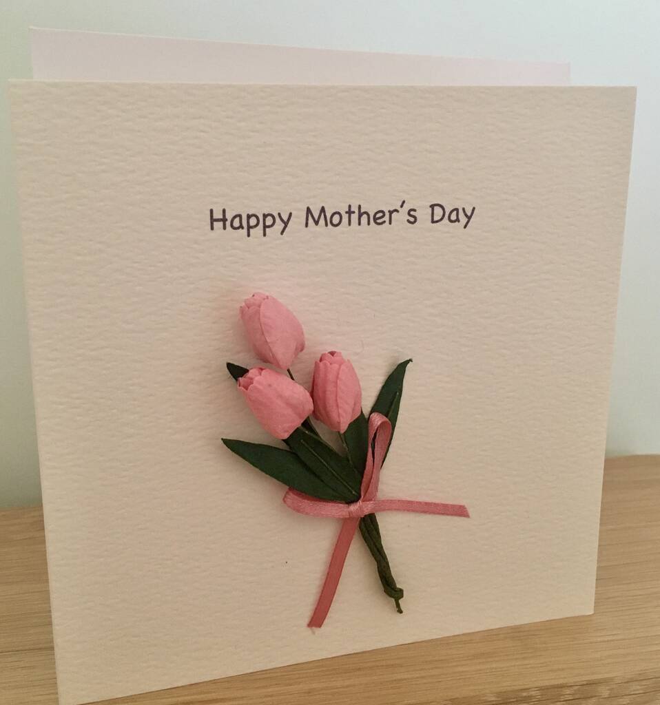 Mothers Day Tulips Flower Bouquet Card By Dribblebuster ...