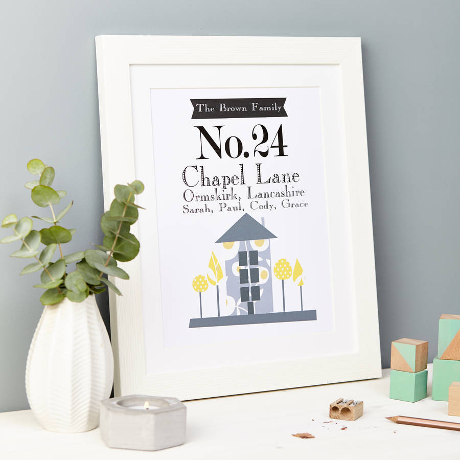 personalised family new home print by tillie mint loves ...