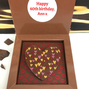 Personalised Message Milk Chocolate Kiss Heart Box By Cocoapod ...
