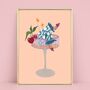 Cherry Pegs Cocktail Art Print By Steph Pryor | notonthehighstreet.com