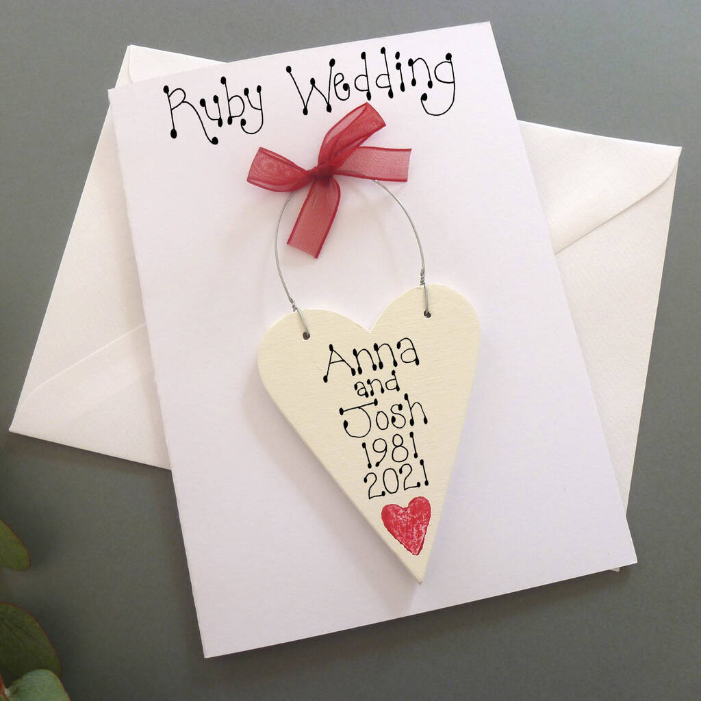 Personalised Ruby Wedding Anniversary Card By Country Heart Personalised Ruby Wedding Anniversary Card By Country Heart