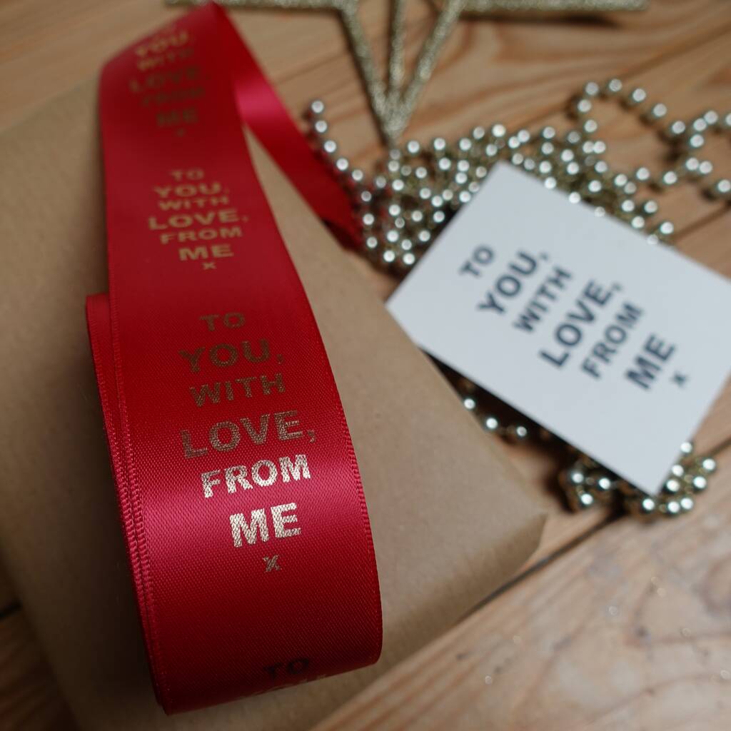 Red 'Love' Ribbon By Yellow Green Blue | notonthehighstreet.com