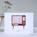 Retro Television Greetings Card By Fiona Clabon Illustration ...