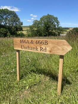 Directional Oak Sign Post, Personalised House Name By Grain Designs ...