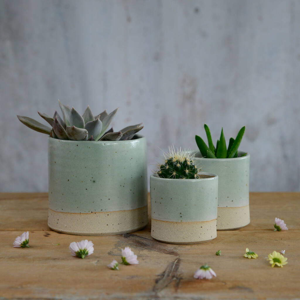 Set Of Two Handmade Stone Ceramic Plant Pots By Habulous ...