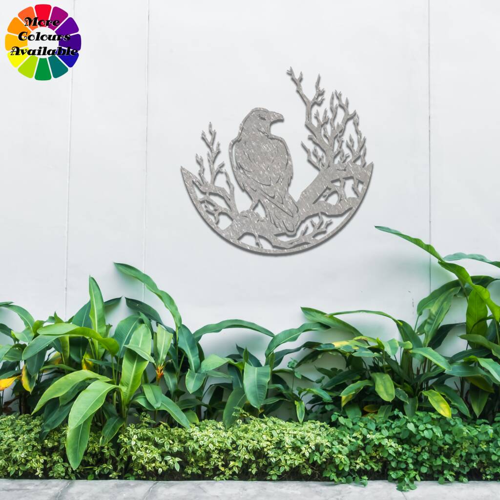 Rusty Metal Cawing Crow Art Metal Raven Wall Decor By Duke Craft ...