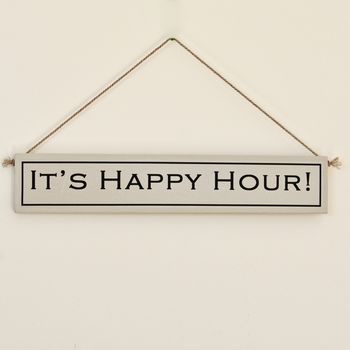 'it's Happy Hour!' Hand Painted Wooden Sign By Chapel Cards ...