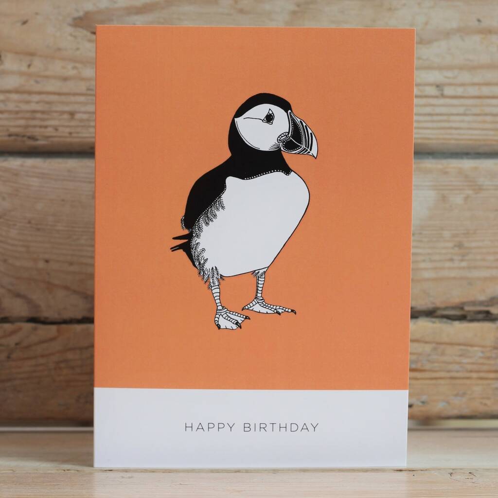 puffin happy birthday card by bird | notonthehighstreet.com