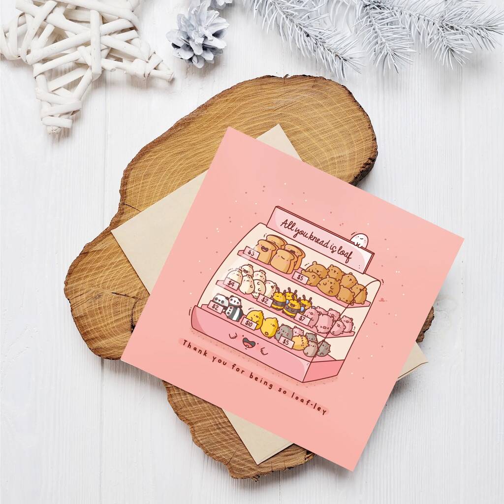 Cute Bakery Greetings Card By Toastedink