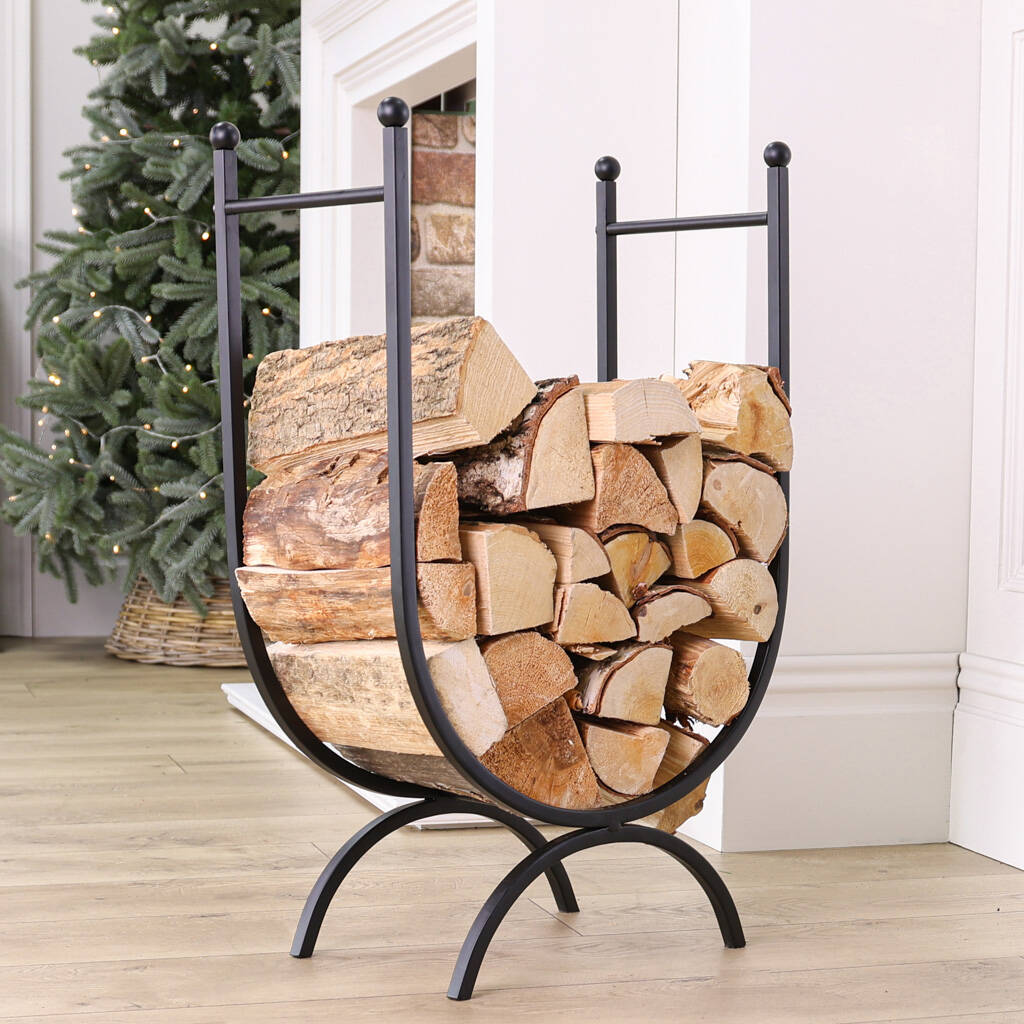 Contemporary Curved Iron Log Holder By Dibor | notonthehighstreet.com