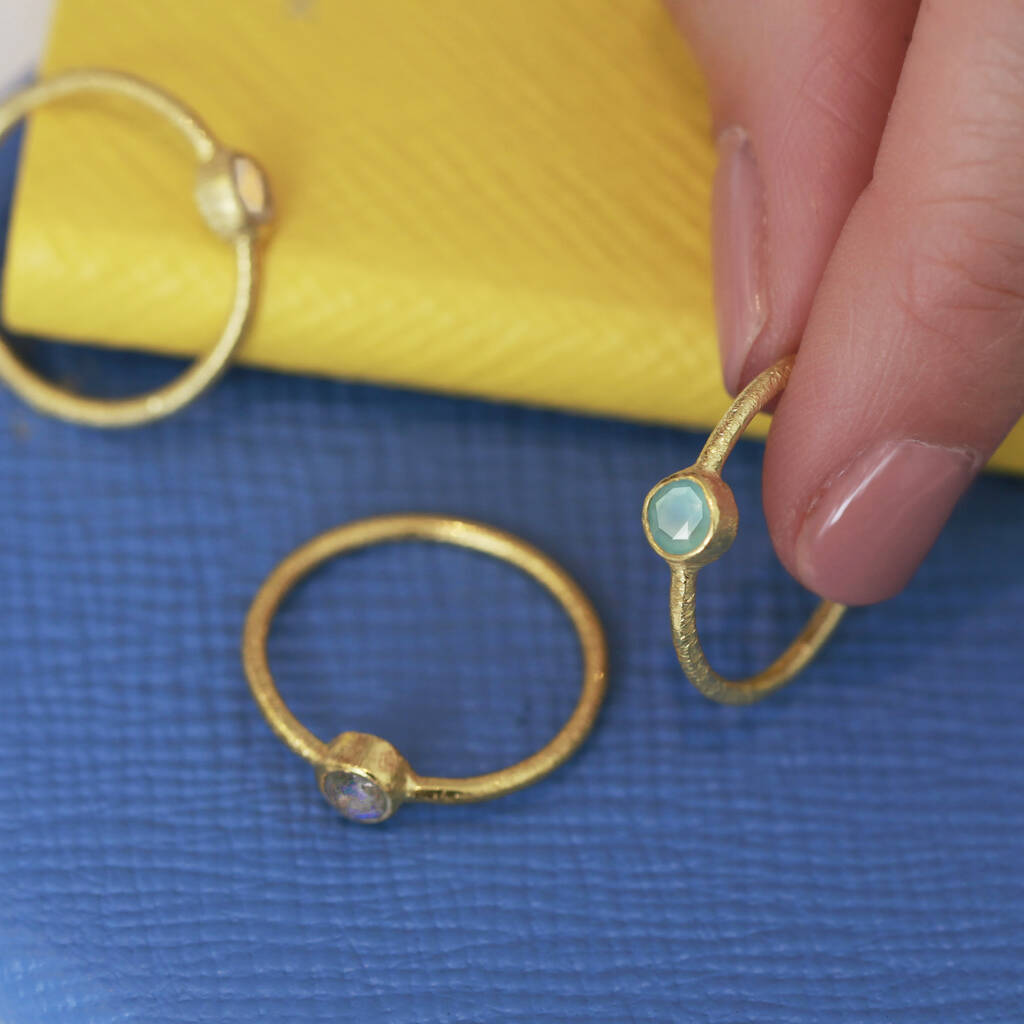 18ct Gold Vermeil Gemstone Ring By Holly Blake | notonthehighstreet.com