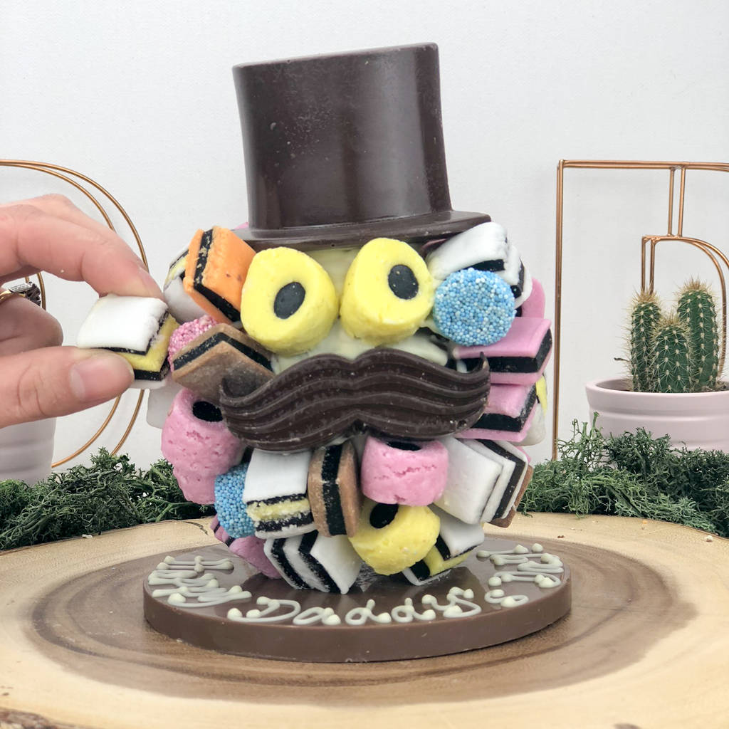 allsorts hat and moustache chocolate head by sweet trees ...