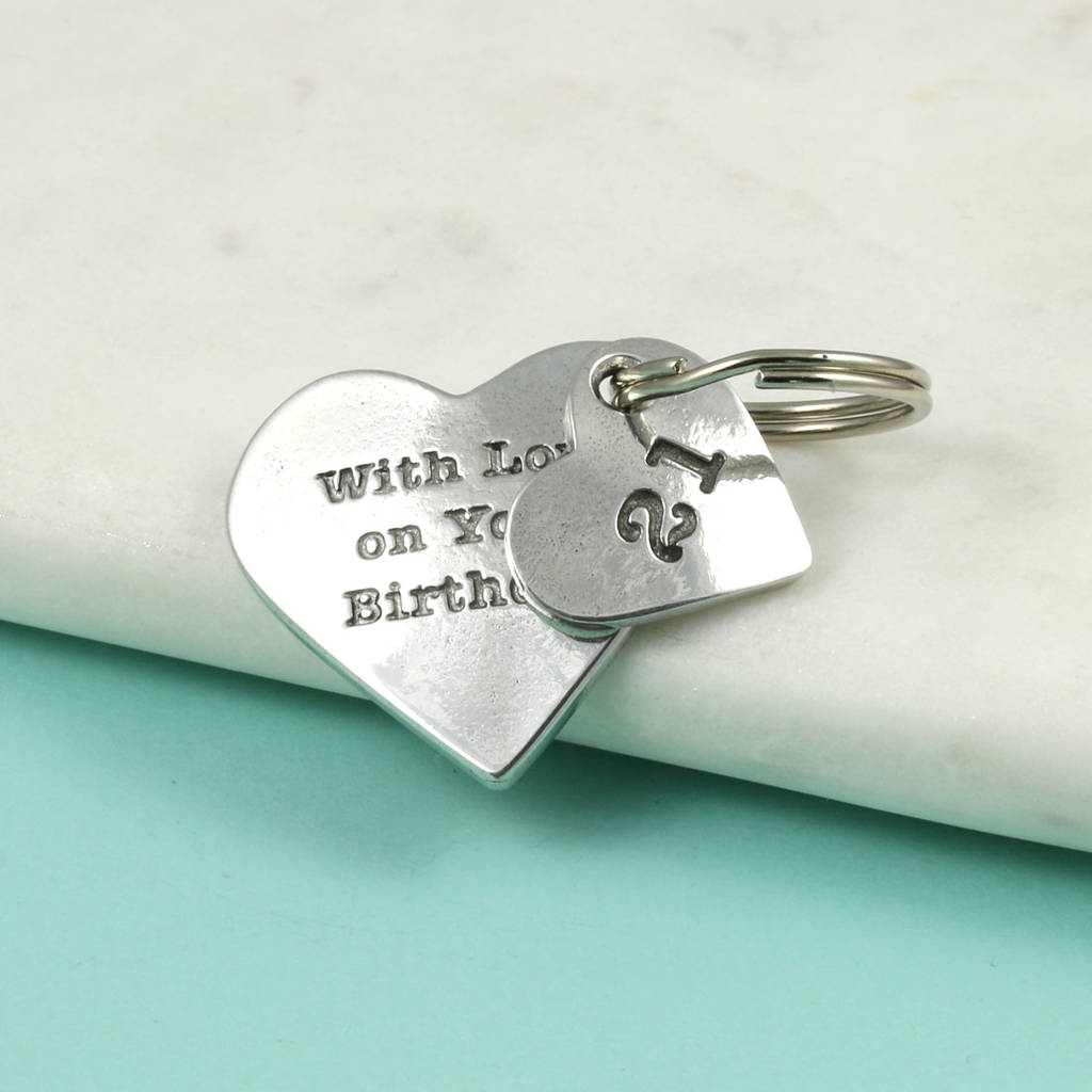 21st birthday gift personalised heart key ring by multiply design ...