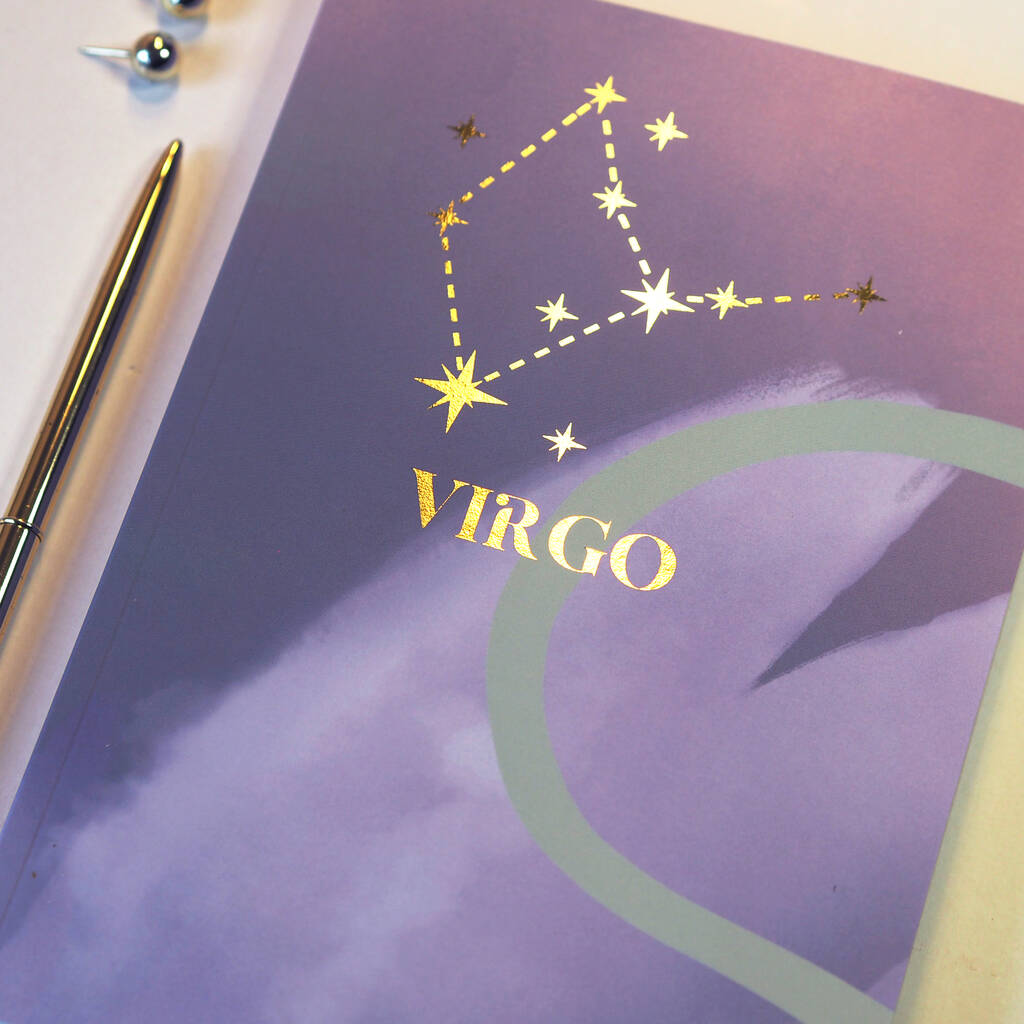 Virgo Zodiac A5 Lined Luxury Notebook By Georgia B Designs ...