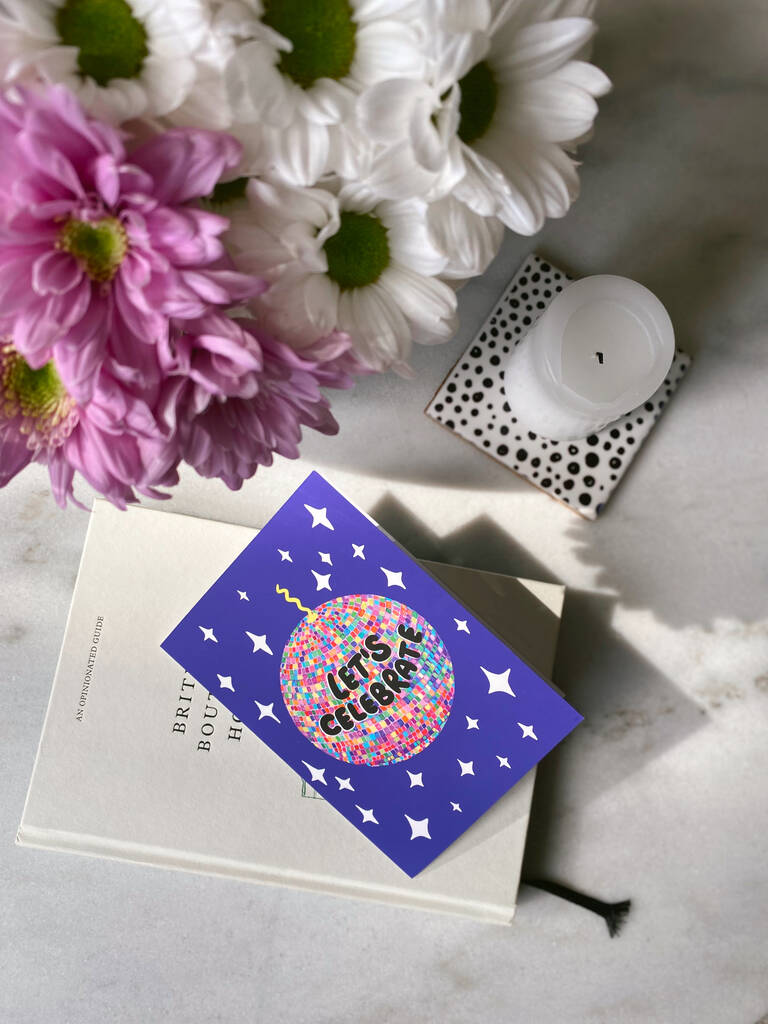 Let's Celebrate Disco Ball Greeting Card By Hello Melody